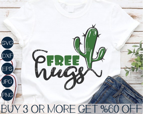 Cactus SVG Free Hugs SVG Funny Valentines Day SVG Sarcastic | Etsy
