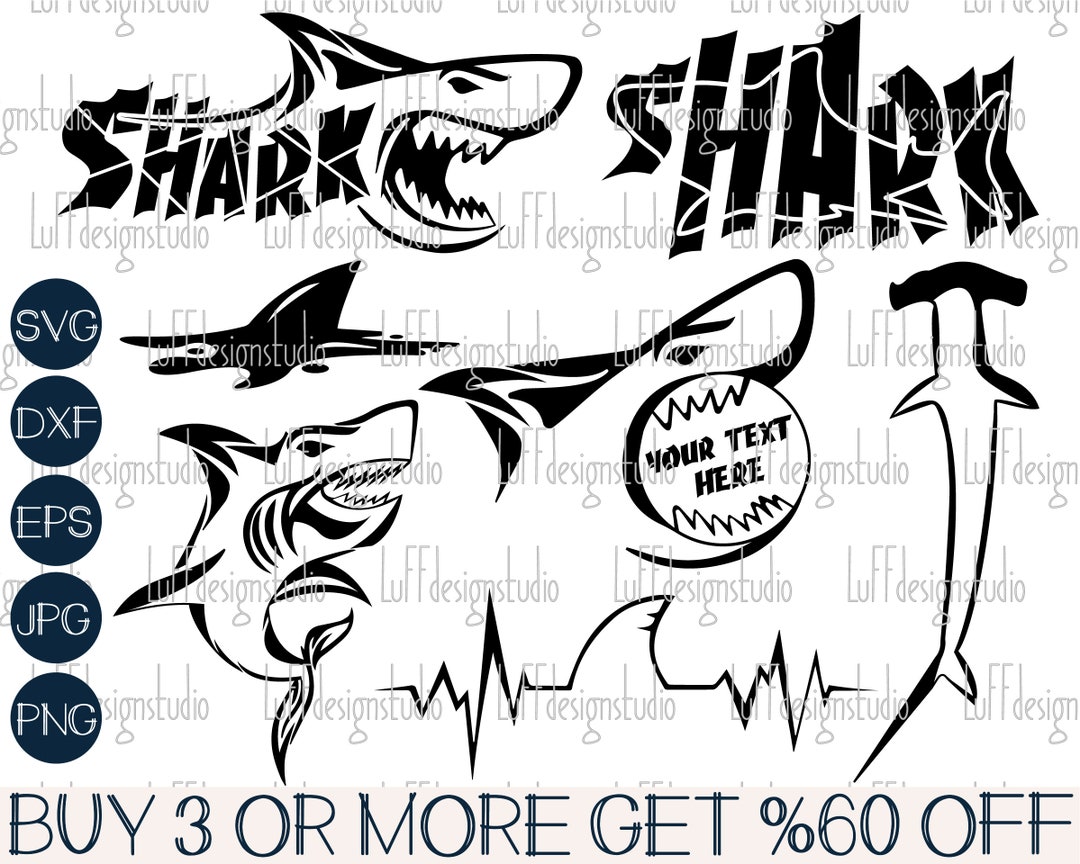 Shark SVG Bundle, Sharkbeat SVG, Shark Fin SVG, Shark Clipart, Popular ...