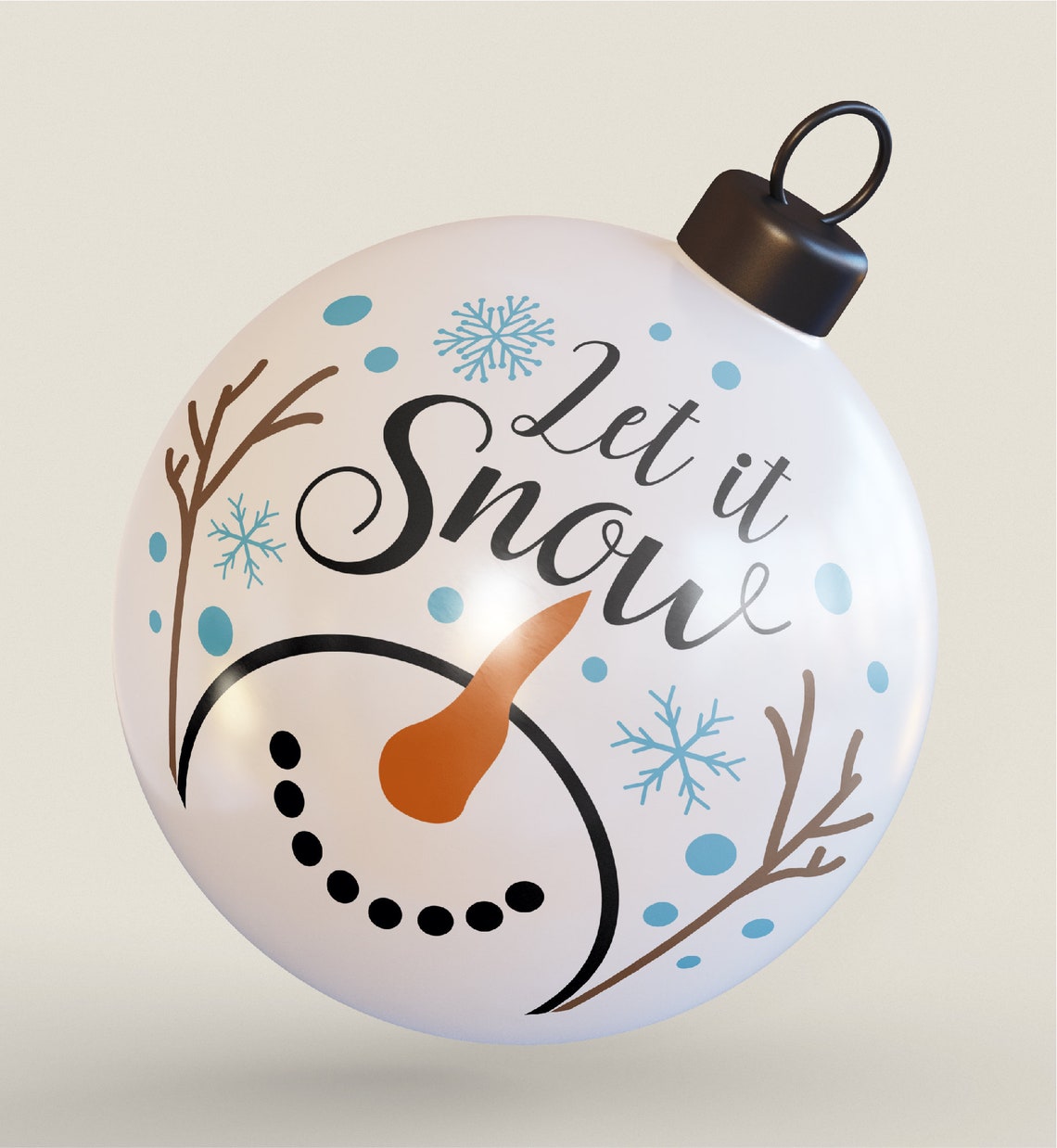 Let It Snow SVG Ornament SVG Snowman SVG Christmas Svg | Etsy