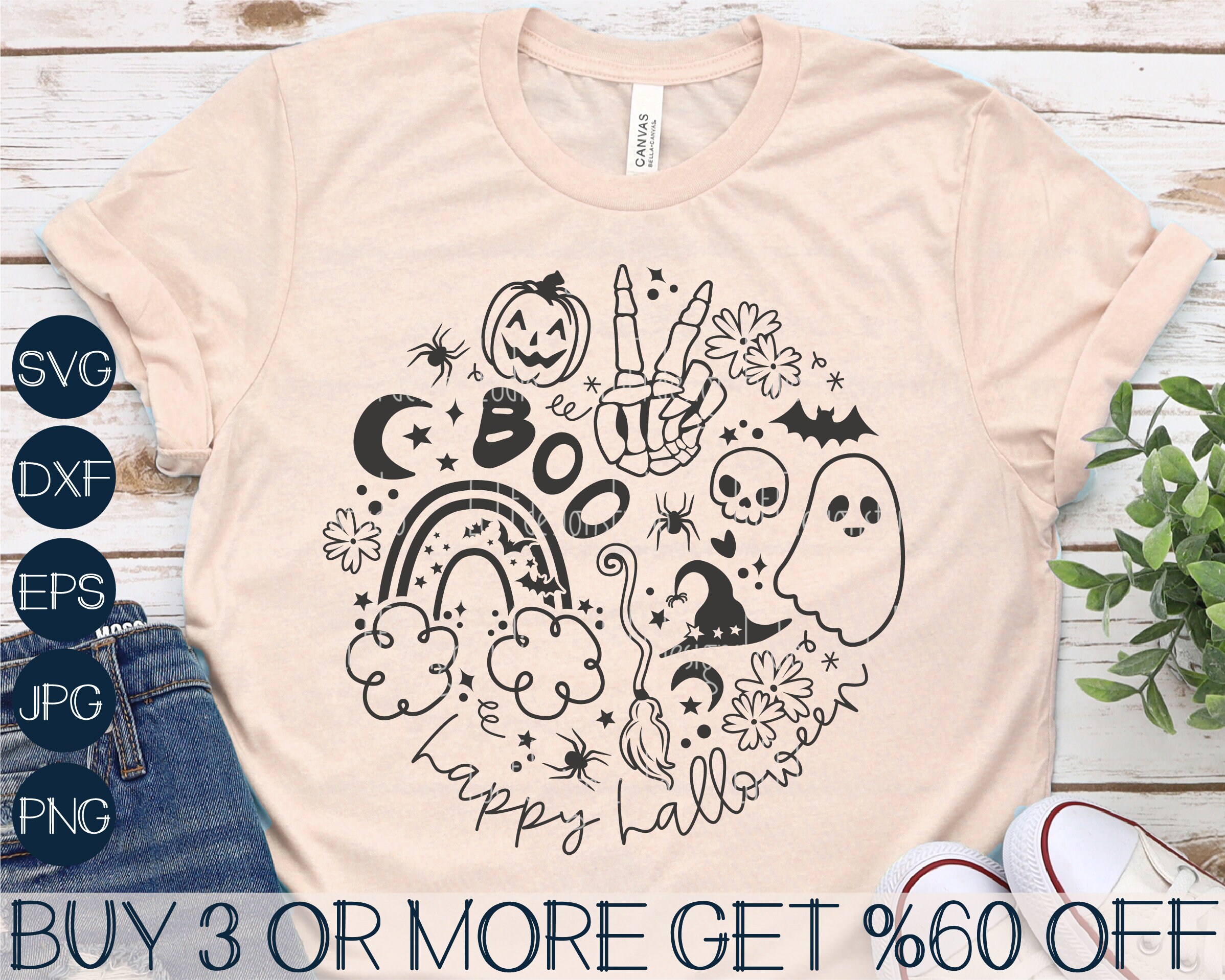 Halloween SVG Happy Halloween Doodle SVG Pumpkin SVG Ghost - Etsy