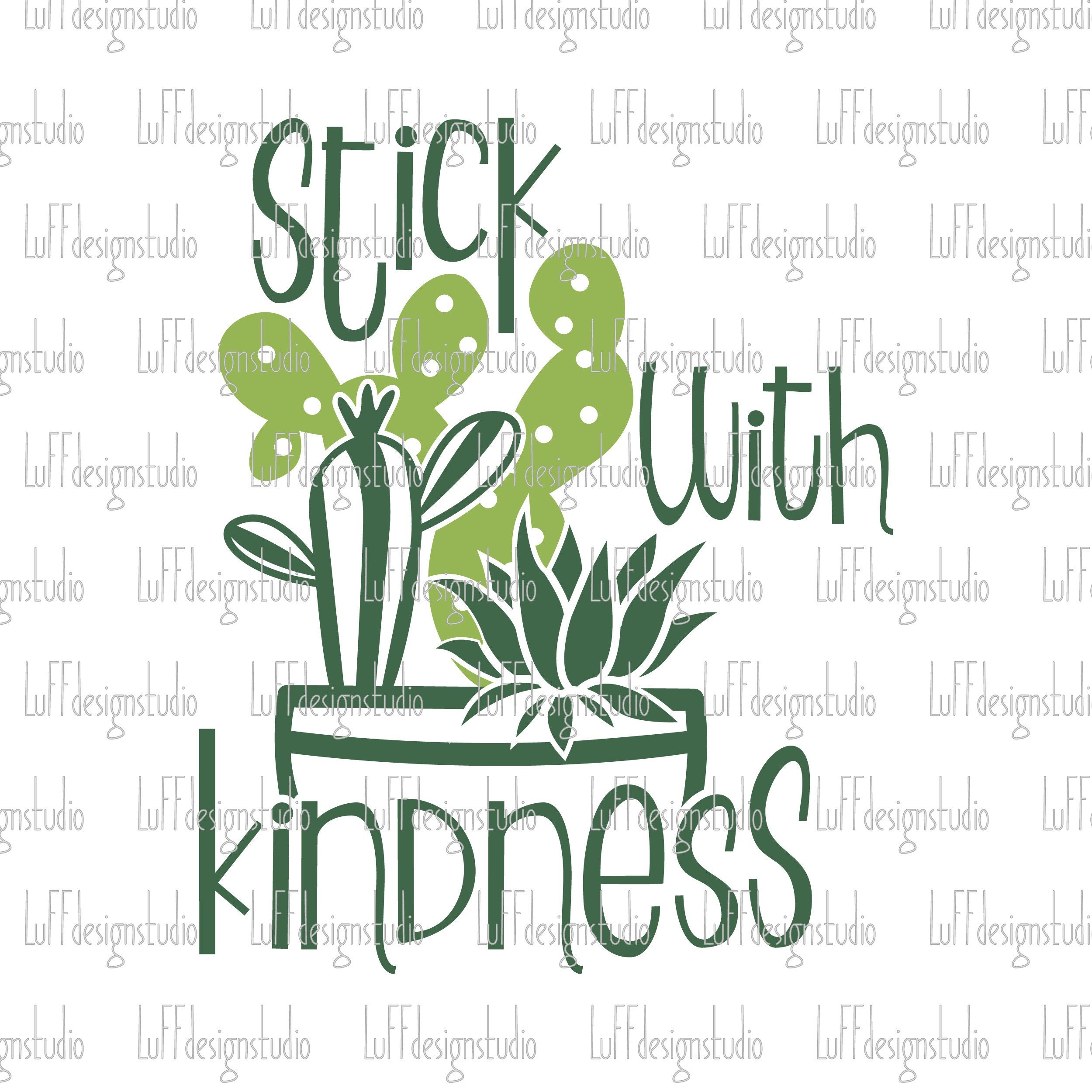 Stick With Kindness SVG Cactus SVG Funny Quote Saying | Etsy