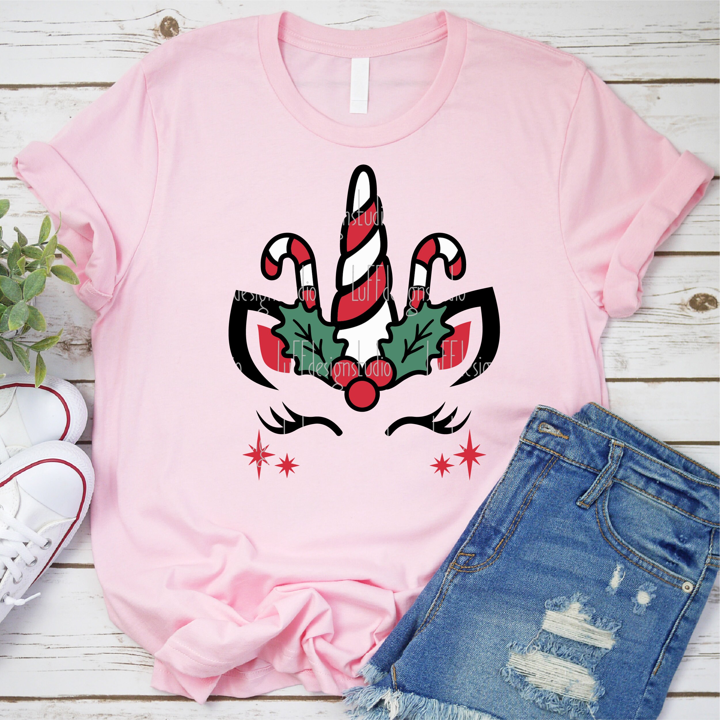 Christmas Unicorn SVG, Girls Christmas SVG, Candy Cane SVG, Cute ...