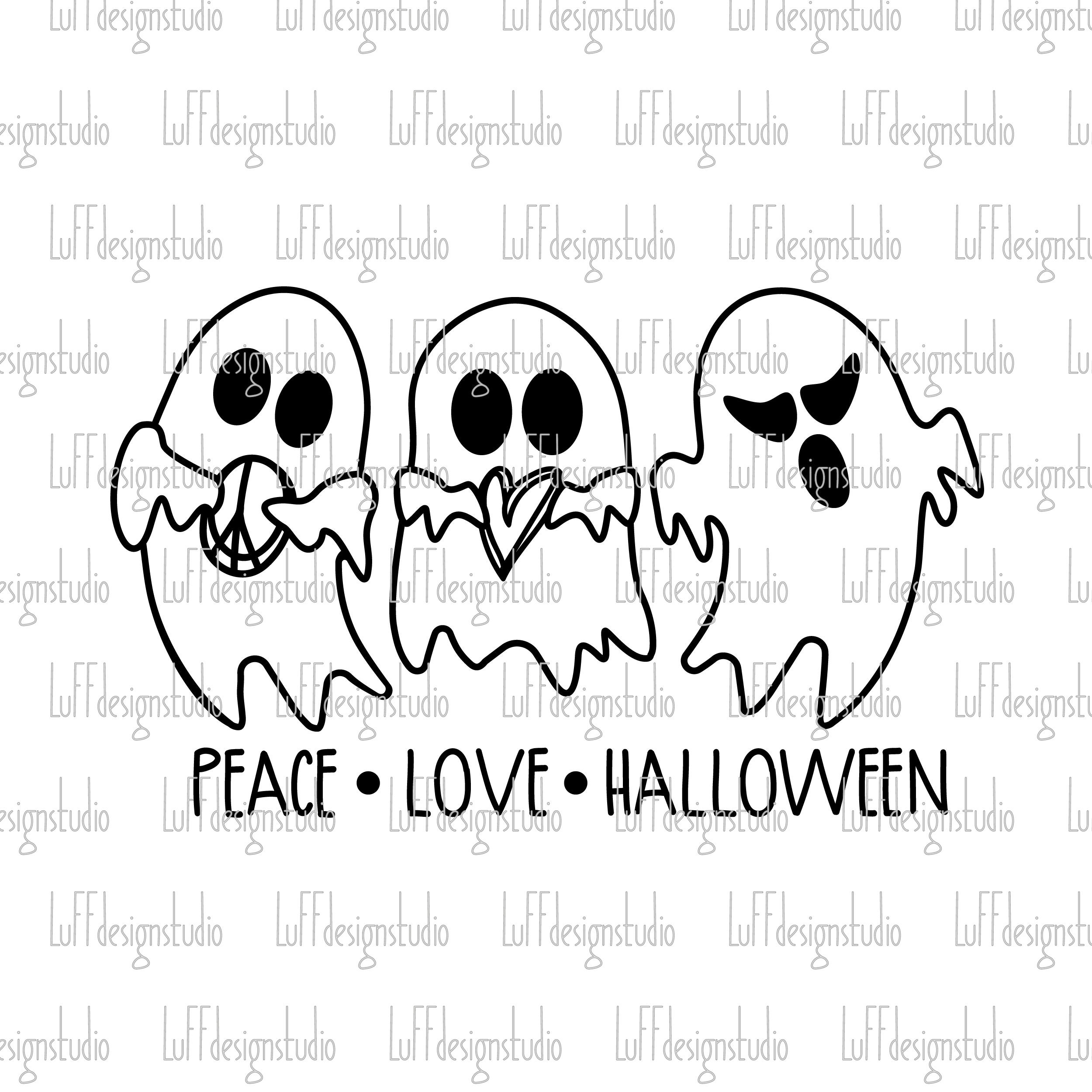 Peace Love Halloween SVG Ghost SVG Spooky SVG Funny - Etsy