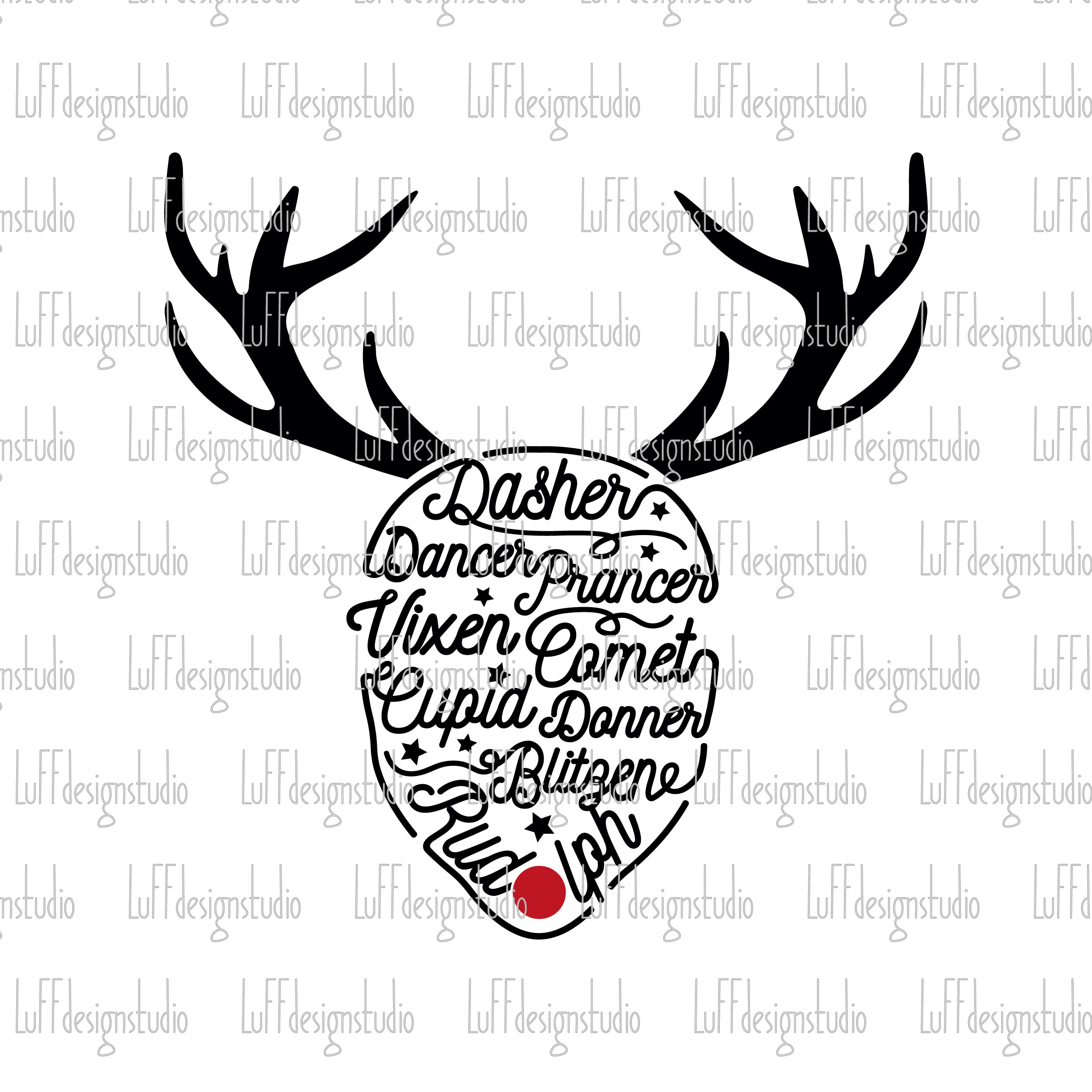 Reindeer SVG Reindeer Names SVG Christmas SVG Funny Kids - Etsy