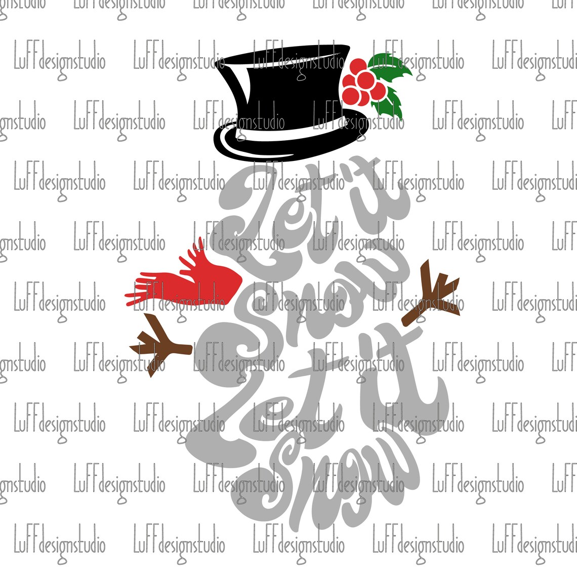 Snowman SVG Christmas SVG Let It Snow SVG Winter Snowman | Etsy