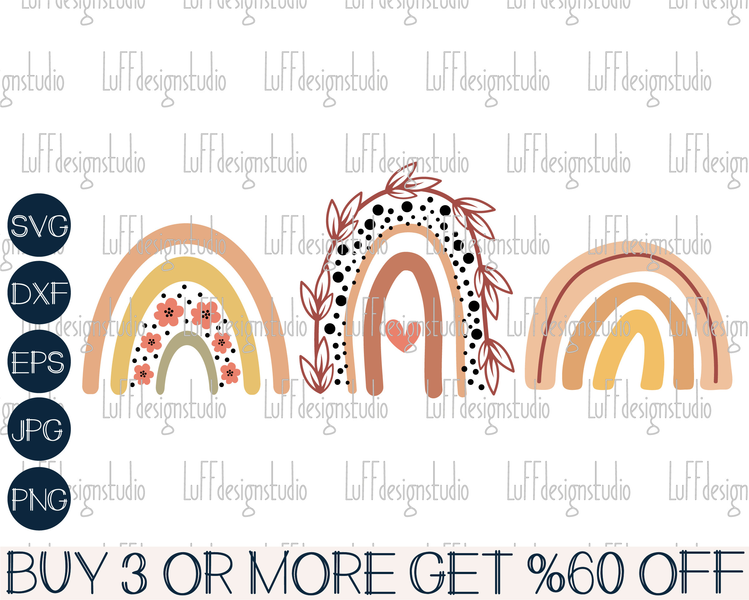 Rainbow SVG, Easter SVG, Boho Rainbow PNG, Spring Svg, Pastel Easter ...