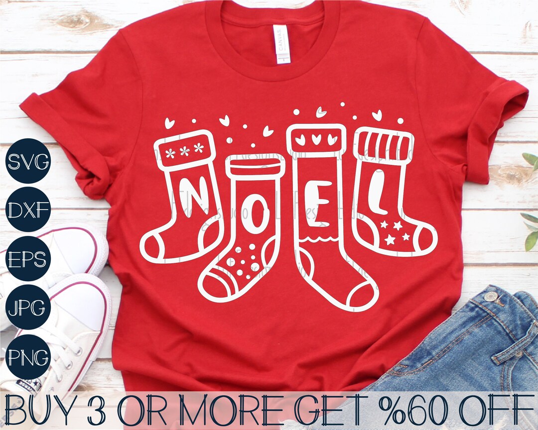 Christmas Stockings SVG, Santa SVG, Noel SVG, Santa Socks Svg, Merry ...