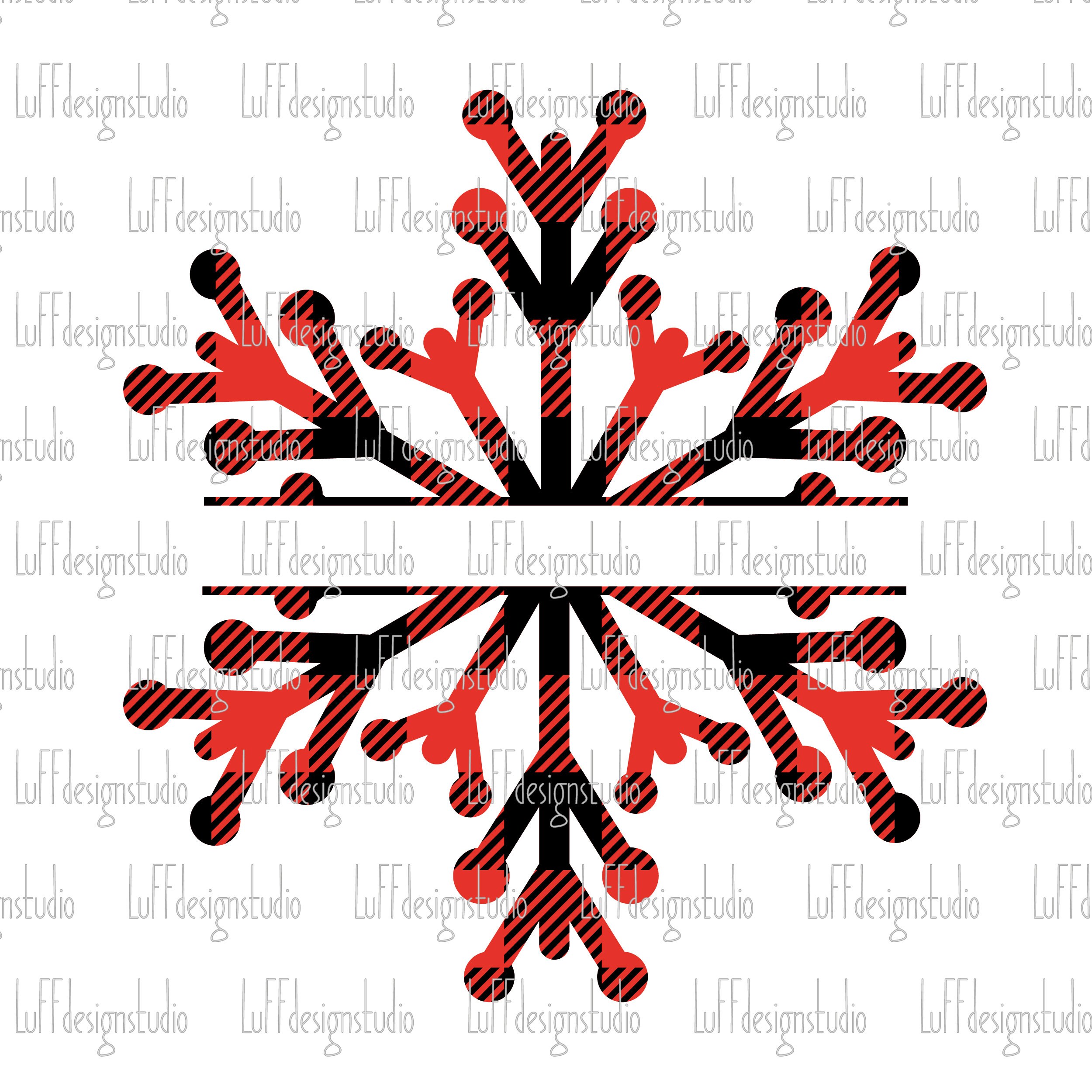 Split Snowflake SVG Christmas SVG Winter SVG Buffalo Plaid | Etsy
