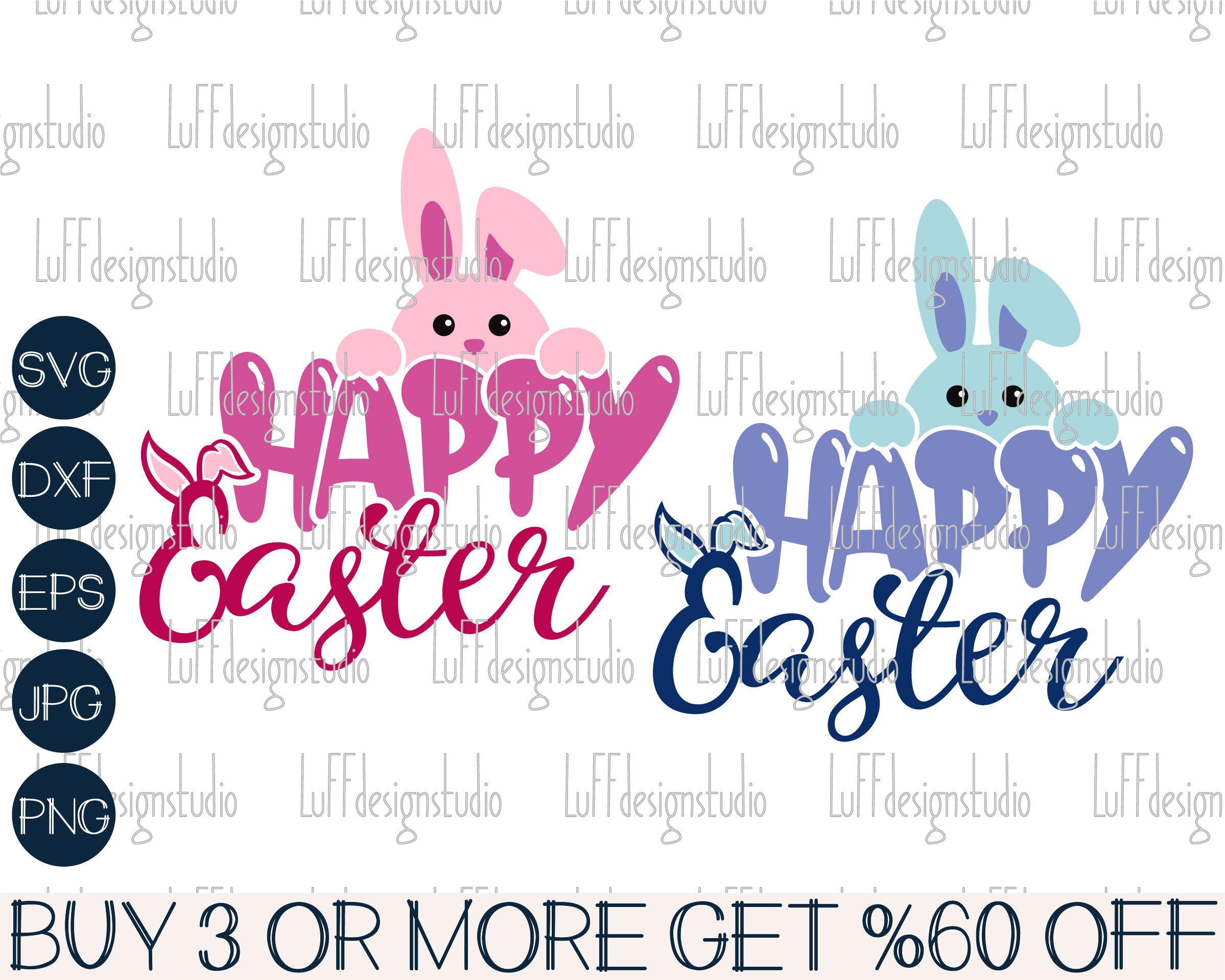 Happy Easter SVG Easter Bunny SVG Kids Easter SVG Spring - Etsy