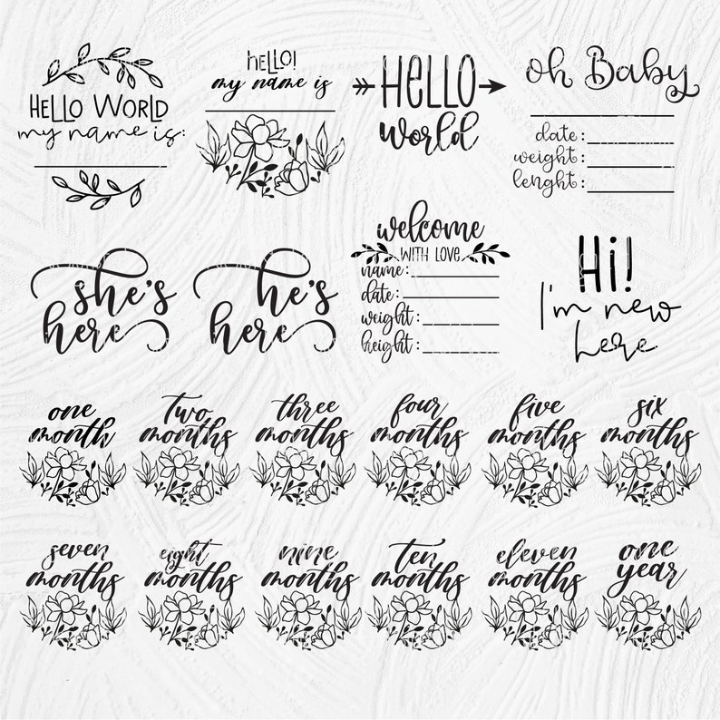 Baby Monthly Milestone SVG Hello World SVG Baby SVG Bundle - Etsy