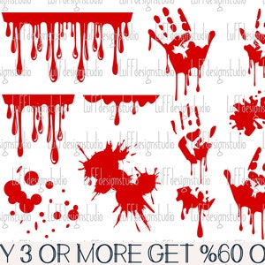 Blood Splatter SVG, Halloween SVG, Bloody Handprint Drips SVG, Serial ...