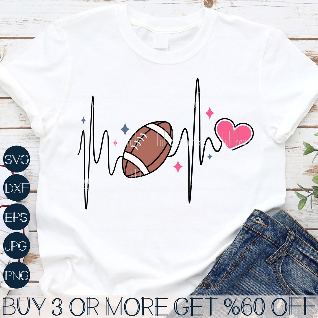 Football Heartbeat SVG, Superbowl SVG, Game Day SVG, Football Mom Svg ...
