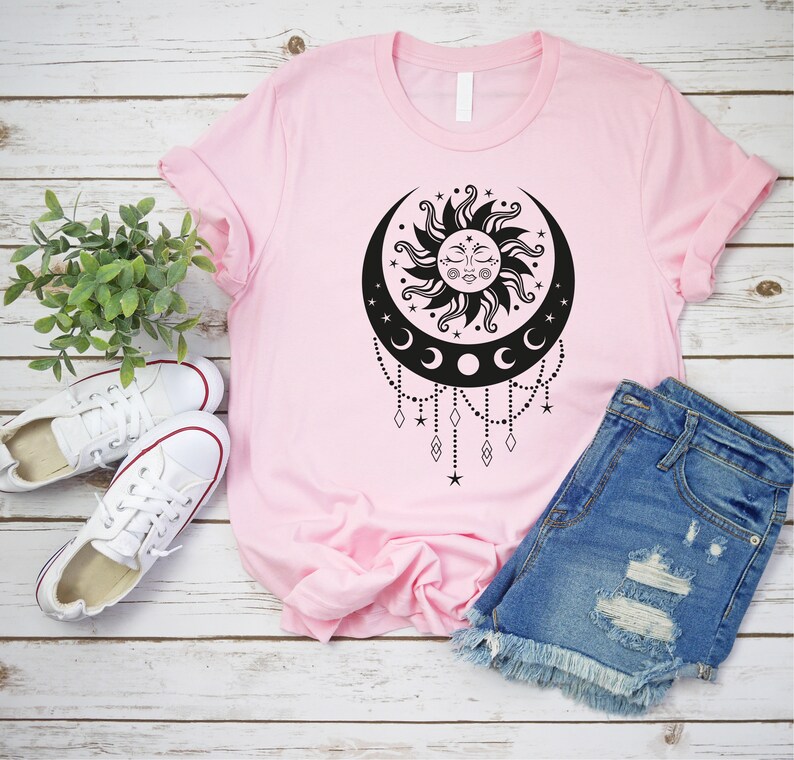 Sun and Moon SVG, Moon Phases SVG, Dreamcatcher SVG, Crescent Boho Moon ...
