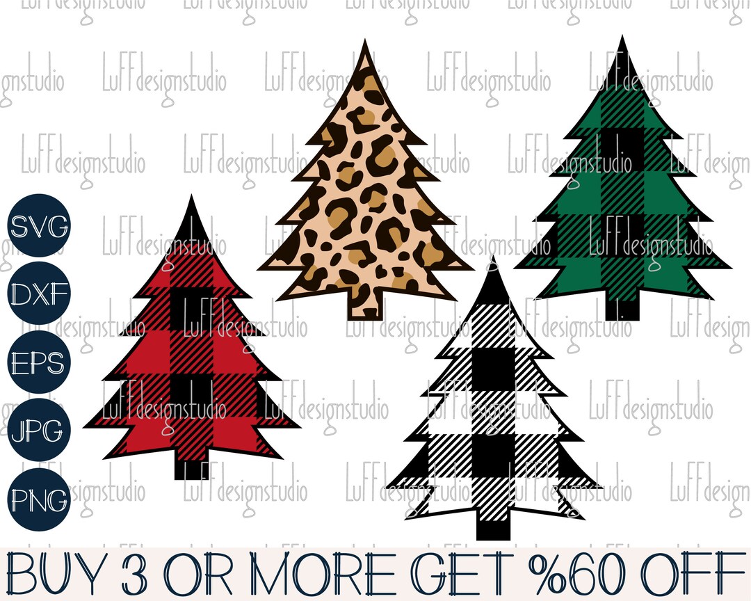 Christmas Tree SVG Bundle, Leopard Print SVG, Buffalo Plaid SVG ...