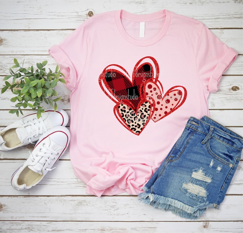 Leopard Heart SVG Triple Heart SVG Valentines Hearts PNG - Etsy