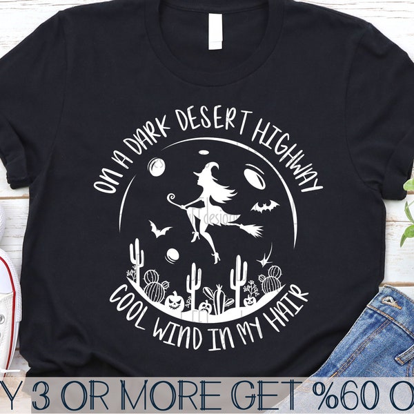 Witch on Broom on a Dark Desert Highway Cool Wind in My Hair Svg - Etsy