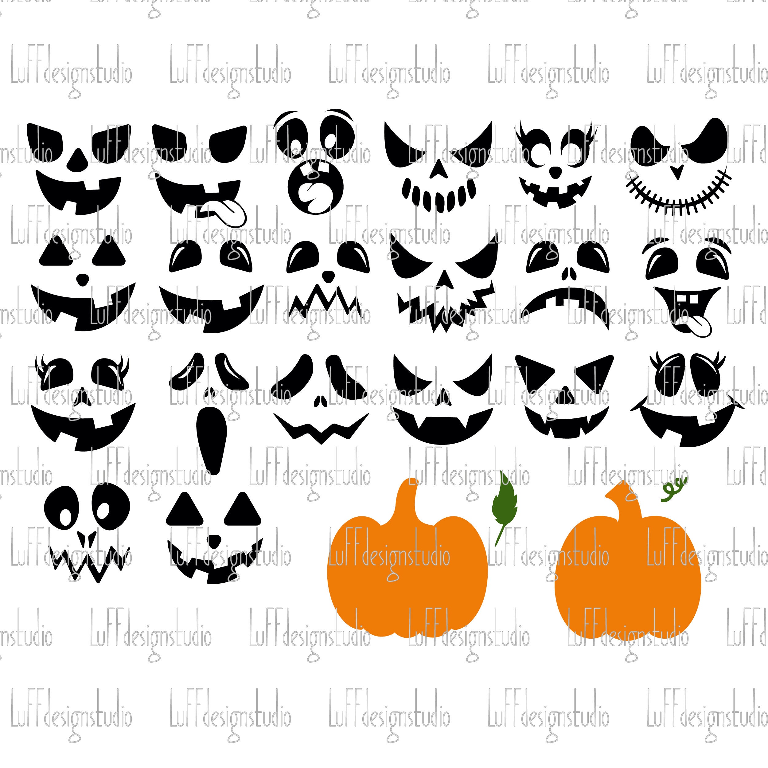 Pumpkin Face SVG Bundle, Pumpkin SVG Bundle, Funny Halloween SVG, Jack ...