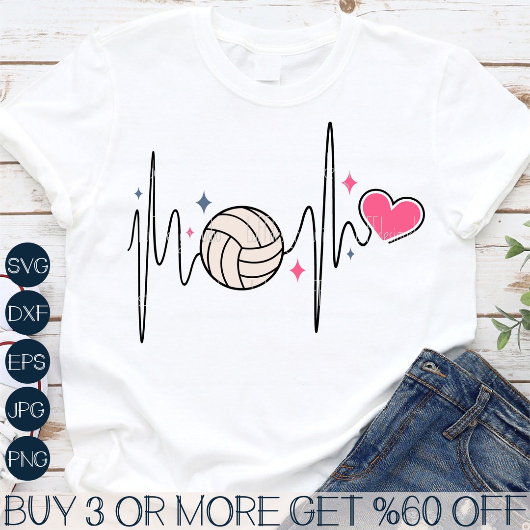 Volleyball Heartbeat SVG: Mom Game Day Design (digital Download) - Etsy