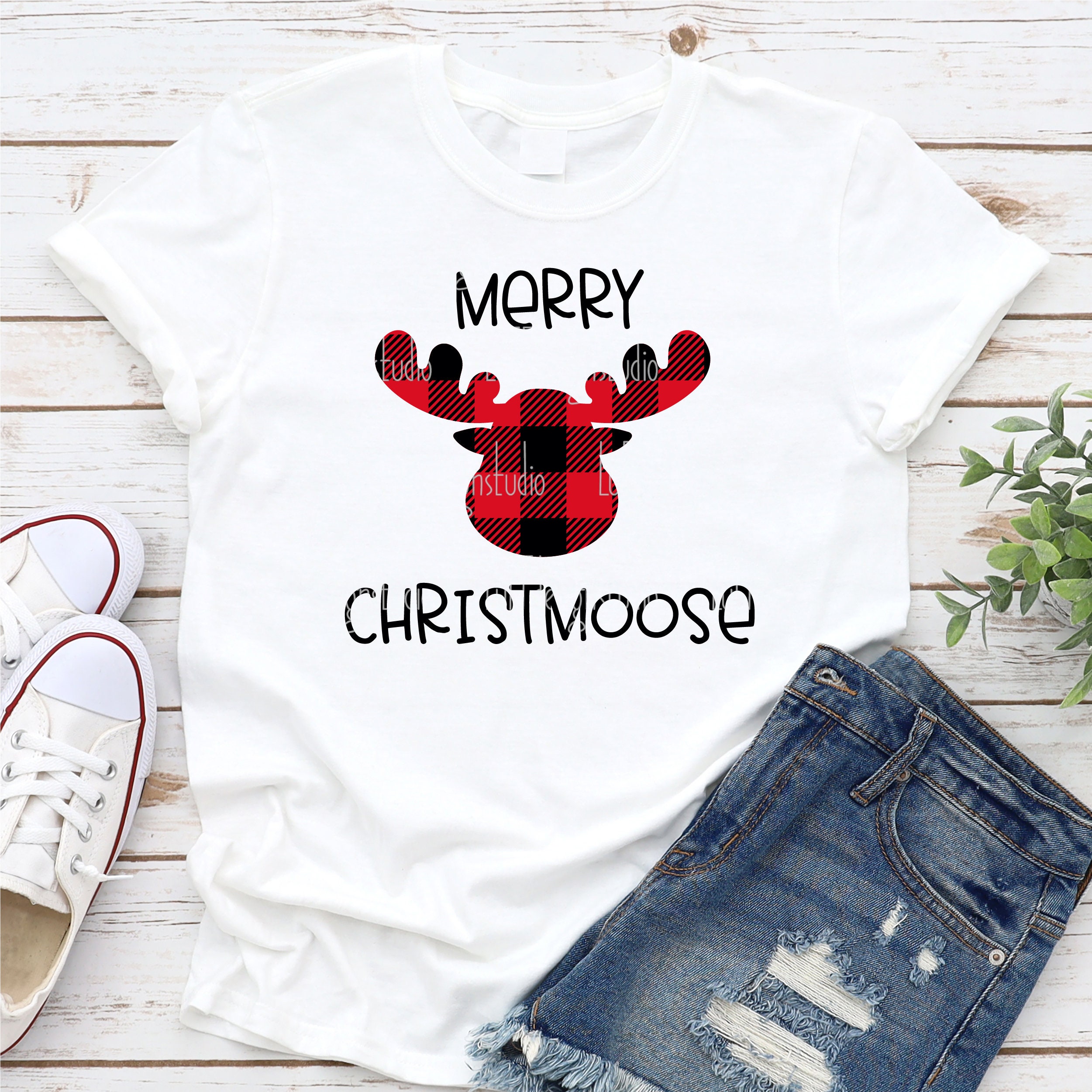 Merry Christmoose SVG, Funny Christmas SVG, Buffalo Plaid Reindeer SVG ...