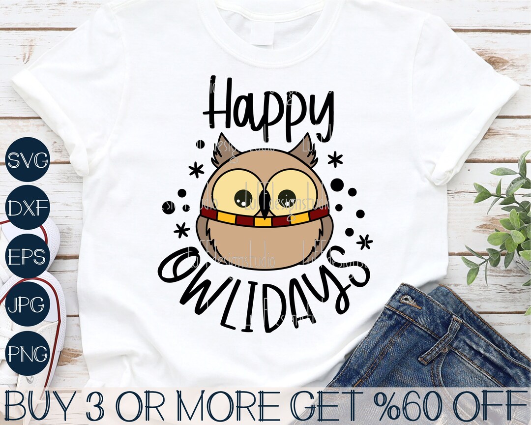 Happy Owlidays SVG, Funny Christmas Shirt SVG, Owl SVG, Happy Holidays ...