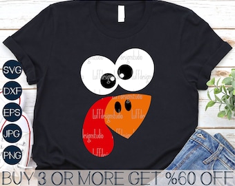 Turkey SVG, Turkey Face SVG, Funny Thanksgiving SVG, Fall Svg, Shirt ...