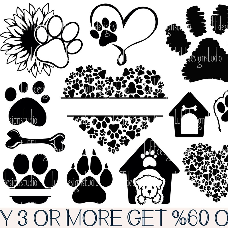 Dog Paw Svg - Etsy