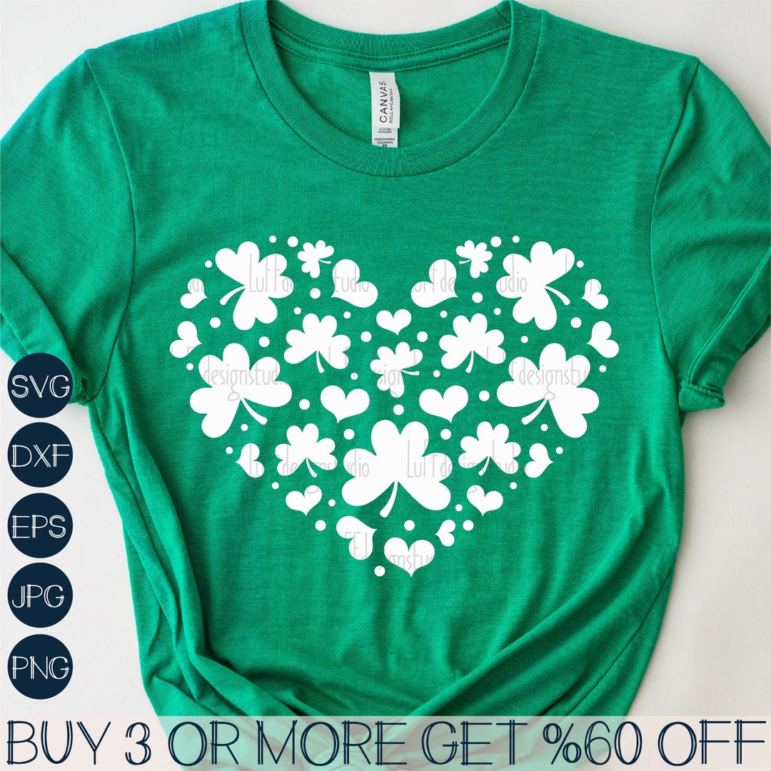 Shamrock Heart SVG, St Patricks SVG, Lucky Heart PNG, Saint Pattys Day ...