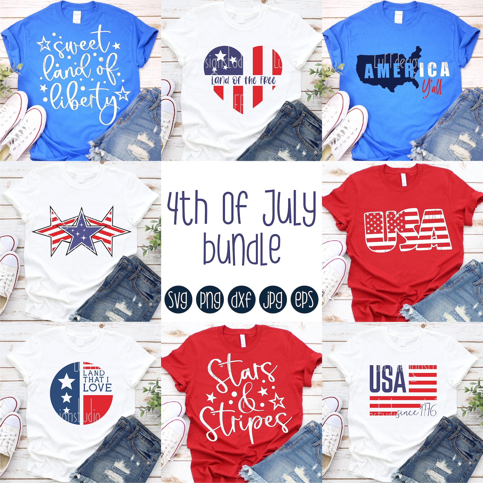 4th of July SVG Bundle Patriotic SVG Bundle American Flag - Etsy