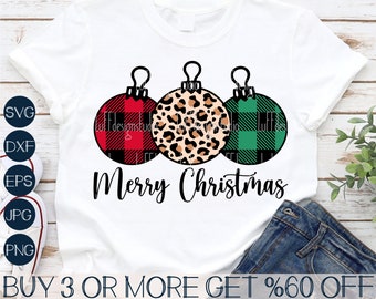 Christmas Svg Buffalo Plaid Svg Leopard Print Svg Christmas T - Etsy