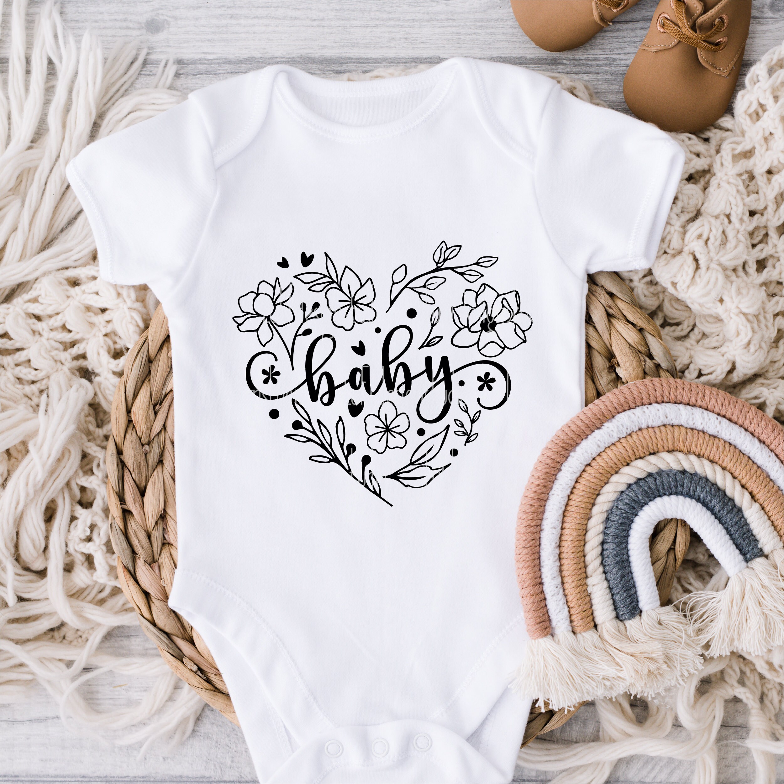 Baby Girl SVG Floral Baby Heart SVG Wildflower Svg Baby - Etsy