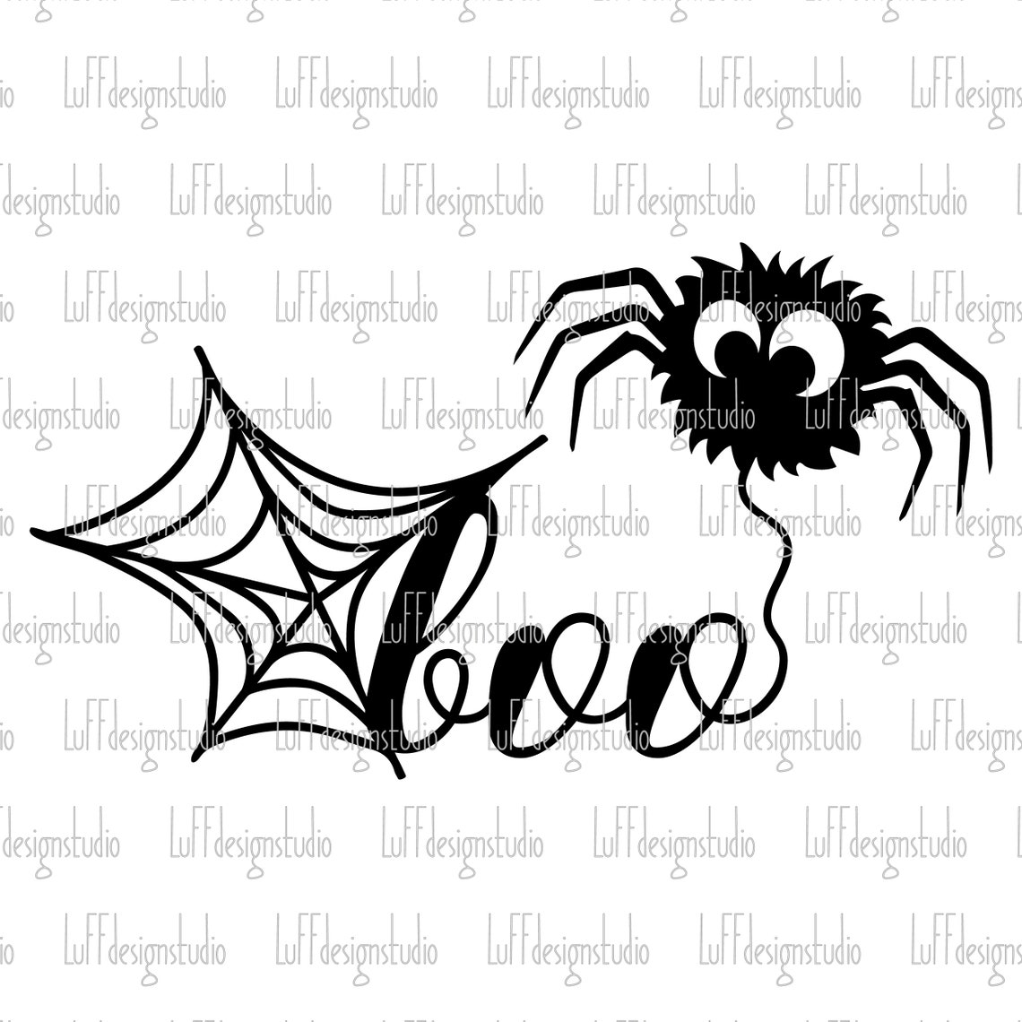 Boo With Spider SVG Halloween SVG Spider Web SVG Funny | Etsy