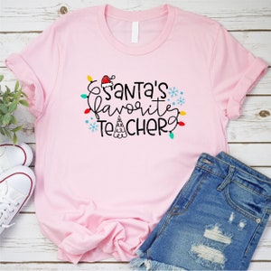 Santa's Favorite Teacher SVG, Funny Christmas Teacher Shirt SVG ...
