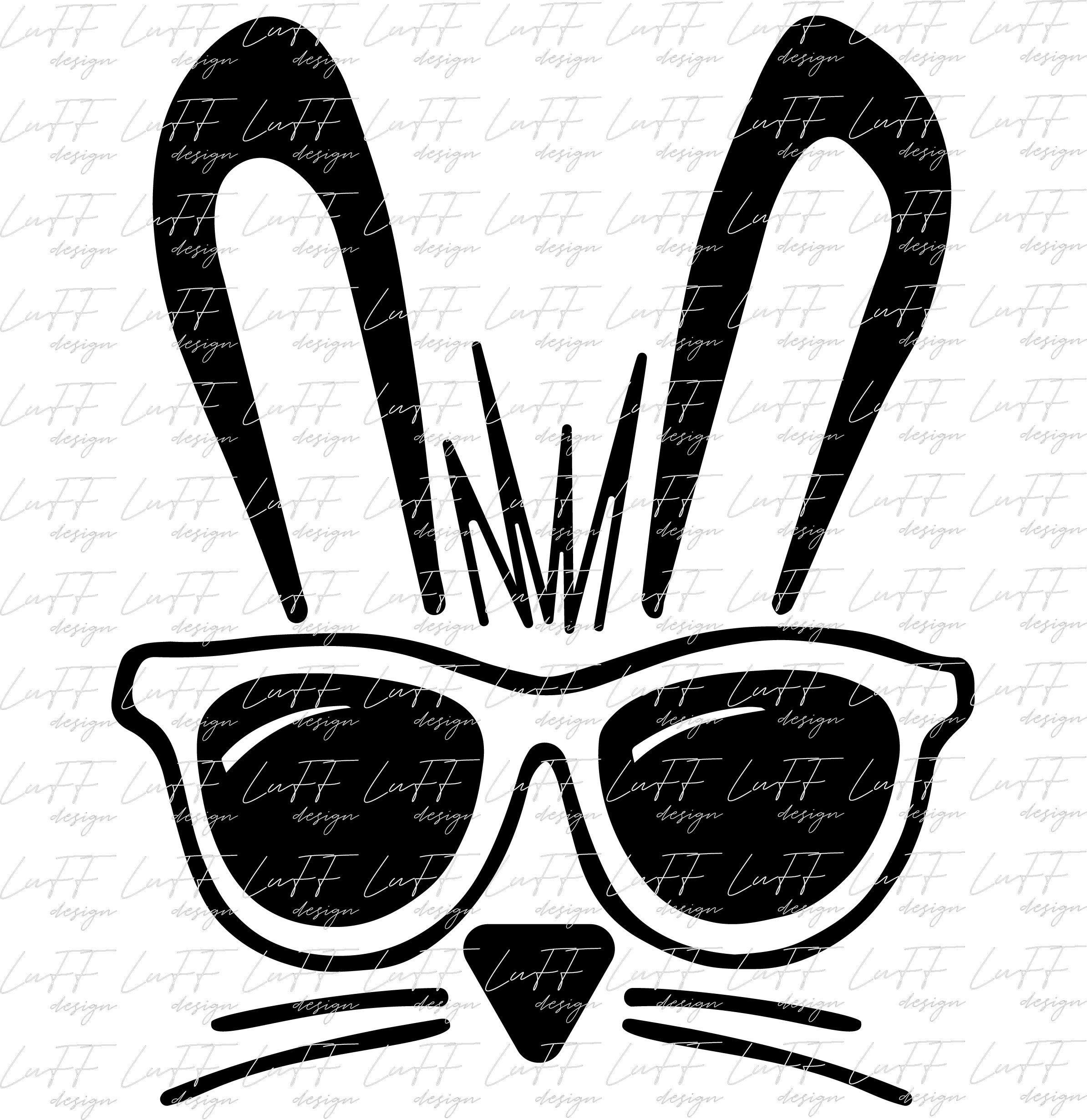 Bunny With Sunglasses SVG, Funny Easter SVG, Bunny Face SVG, Easter ...