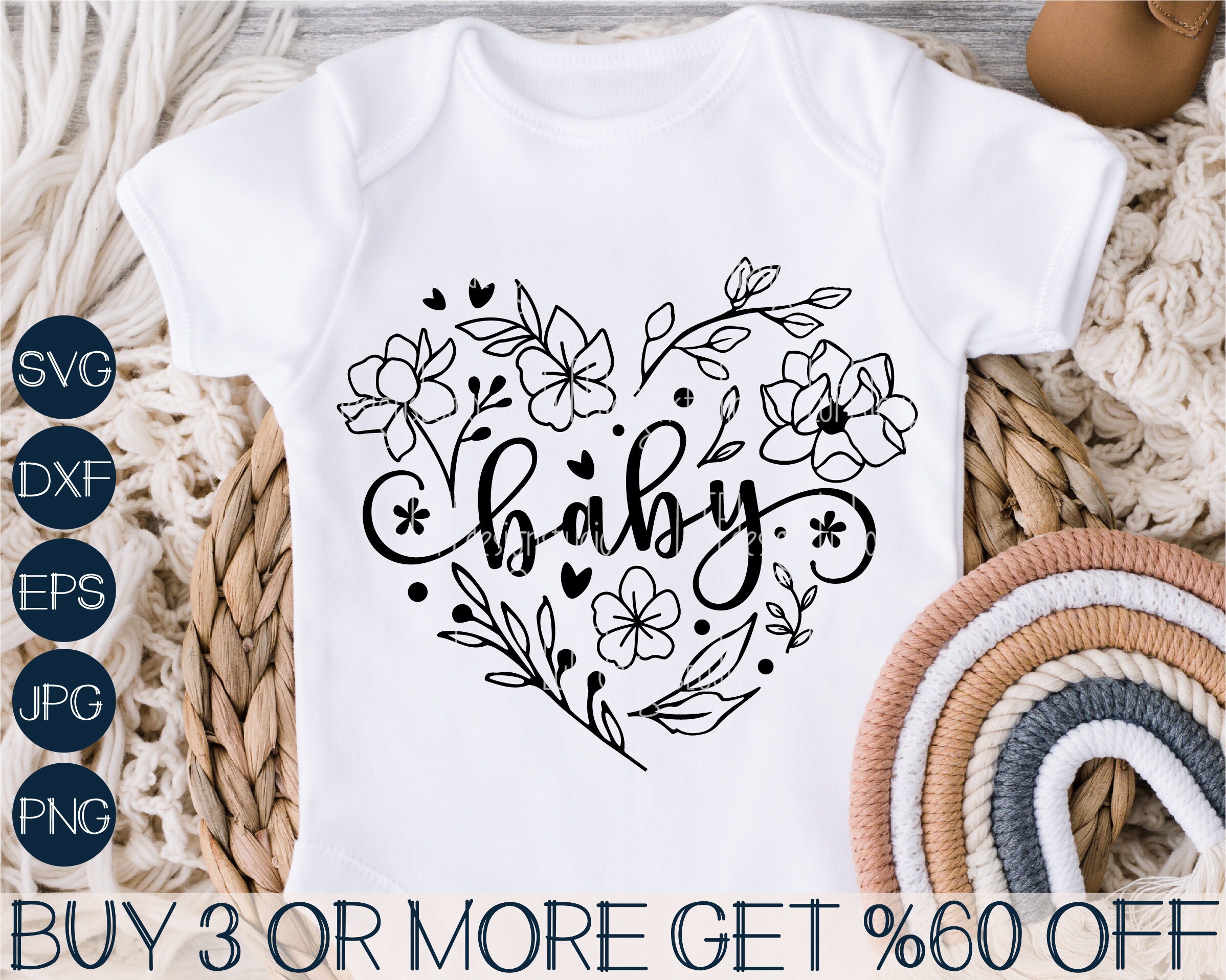 Baby Girl SVG Floral Baby Heart SVG Wildflower Svg Baby - Etsy