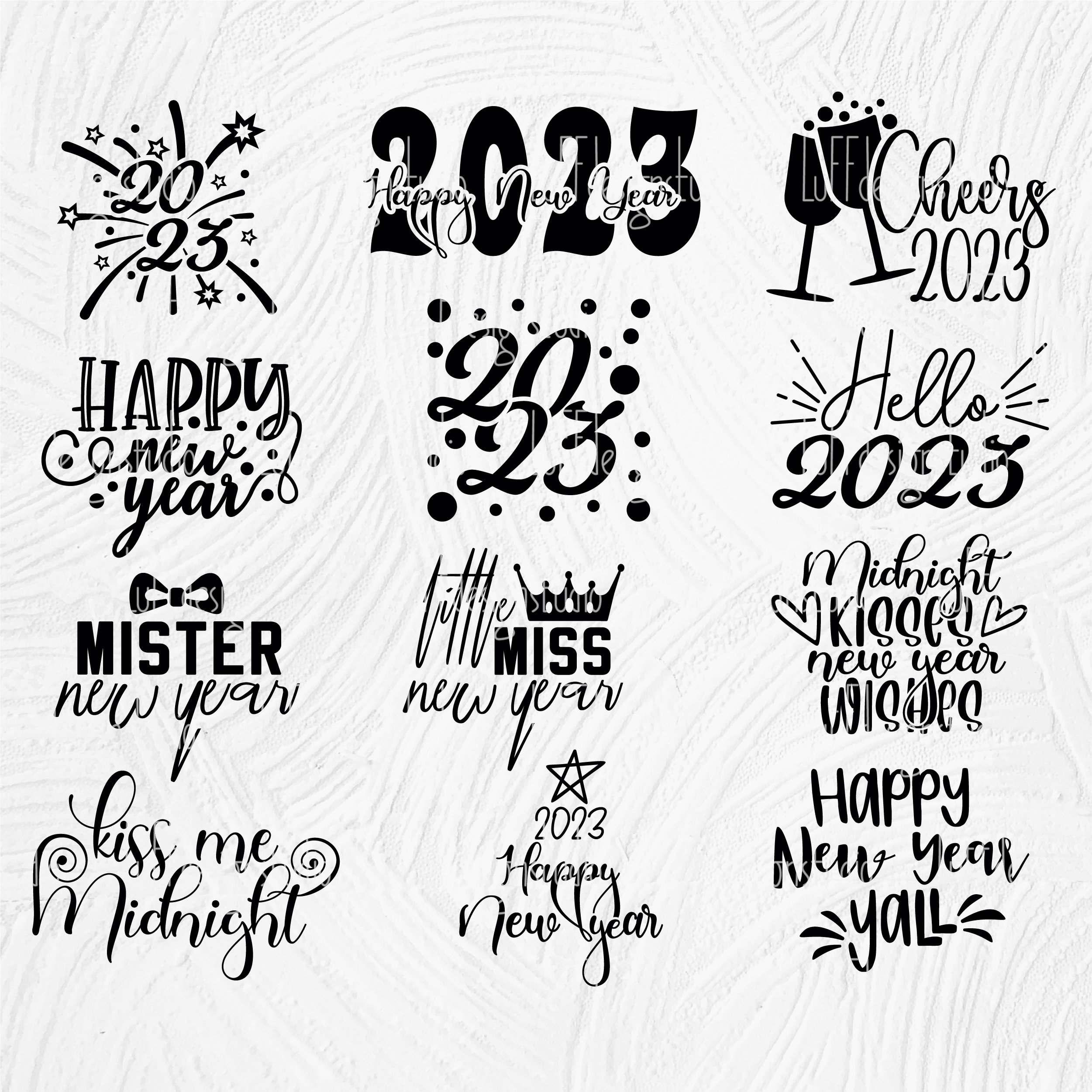 2023 SVG Bundle Año Nuevo SVG Feliz Año Nuevo SVG Navidad - Etsy México