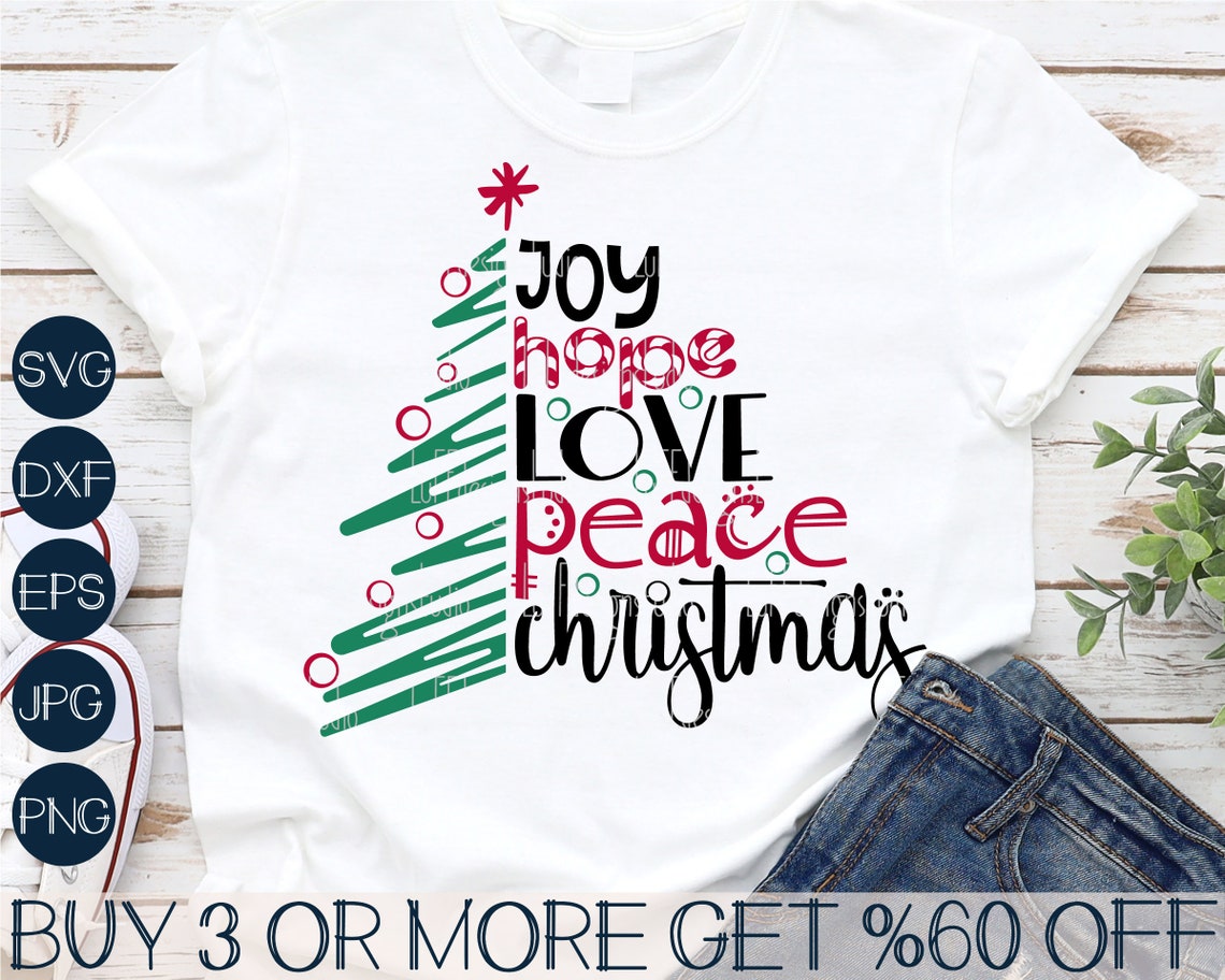 Christmas Tree SVG, Christmas SVG, Christmas Tree PNG, Peace Love Svg ...