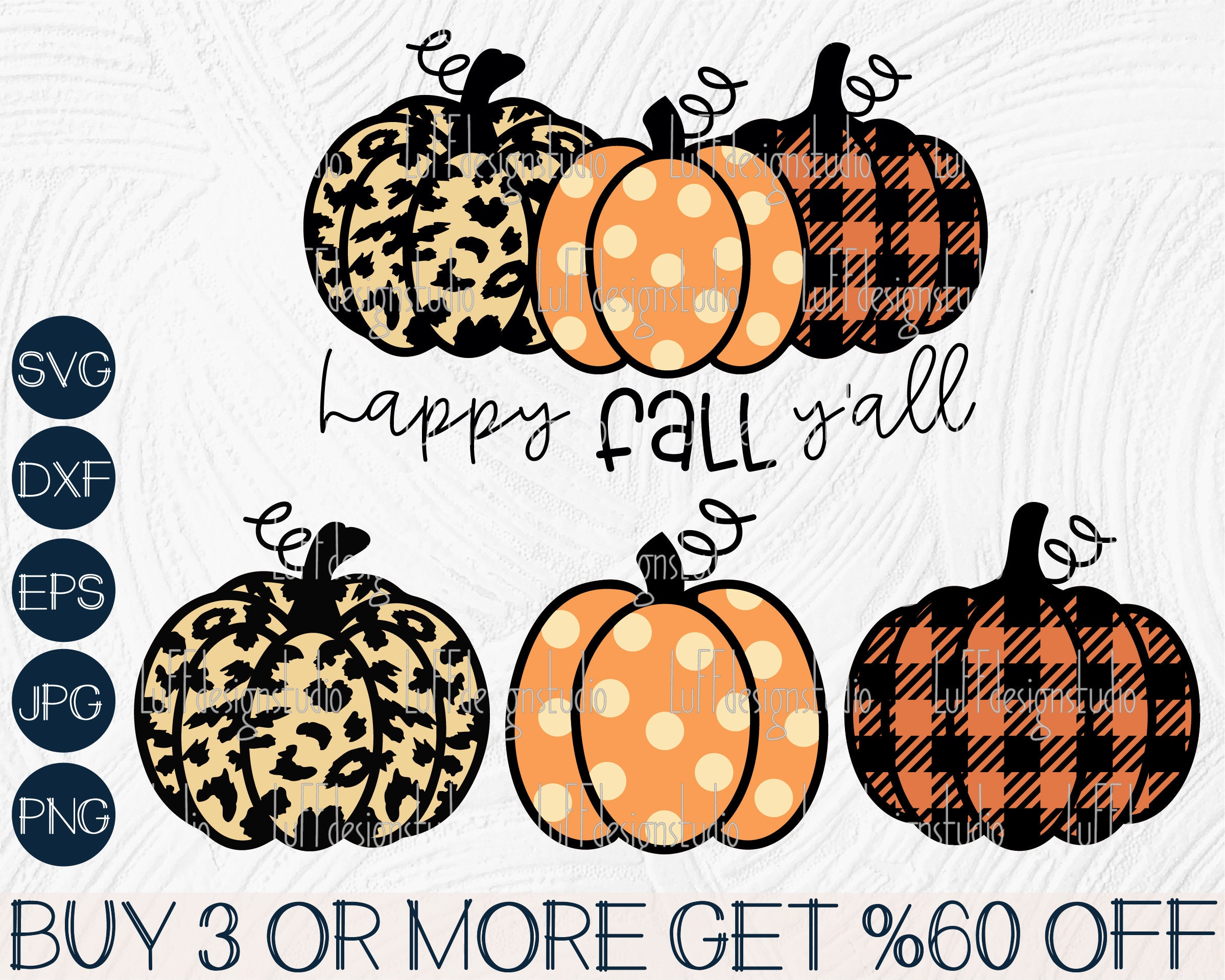 Happy Fall Yall SVG Leopard Pumpkin SVG Fall SVG Buffalo - Etsy