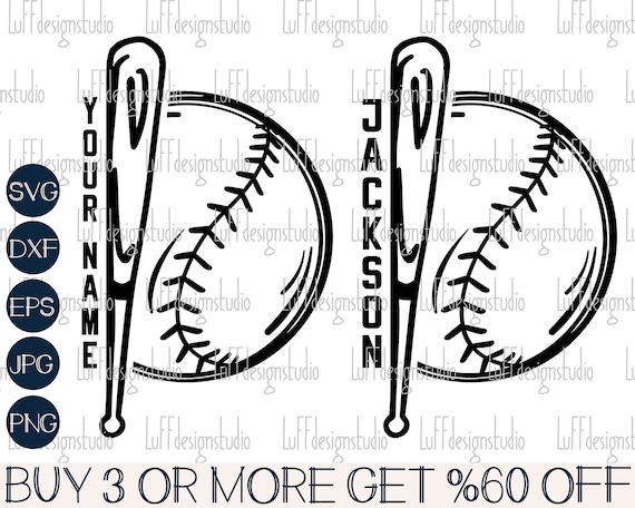 Split Baseball Monogram SVG Half Softball Team Name SVG - Etsy