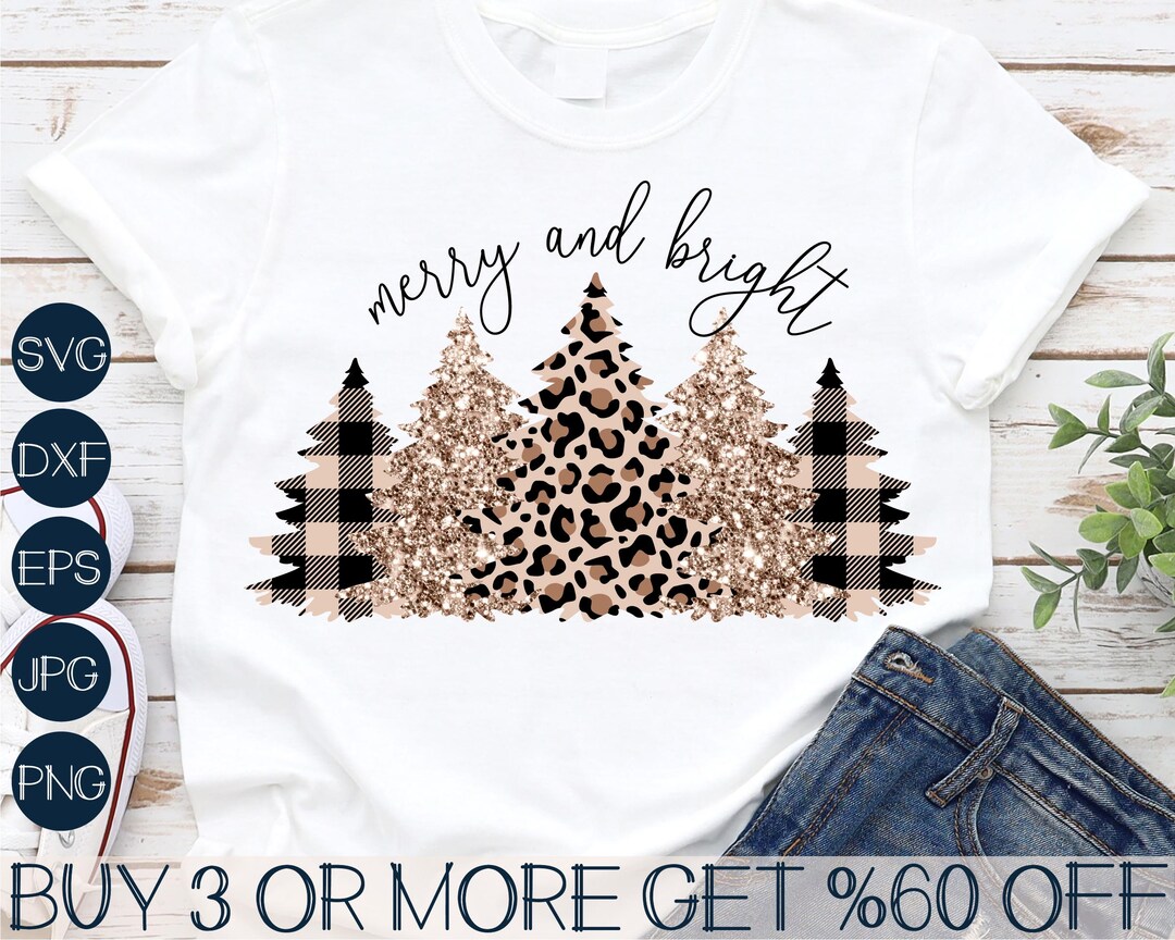 Leopard Christmas Tree SVG, Christmas PNG, Merry and Bright SVG ...
