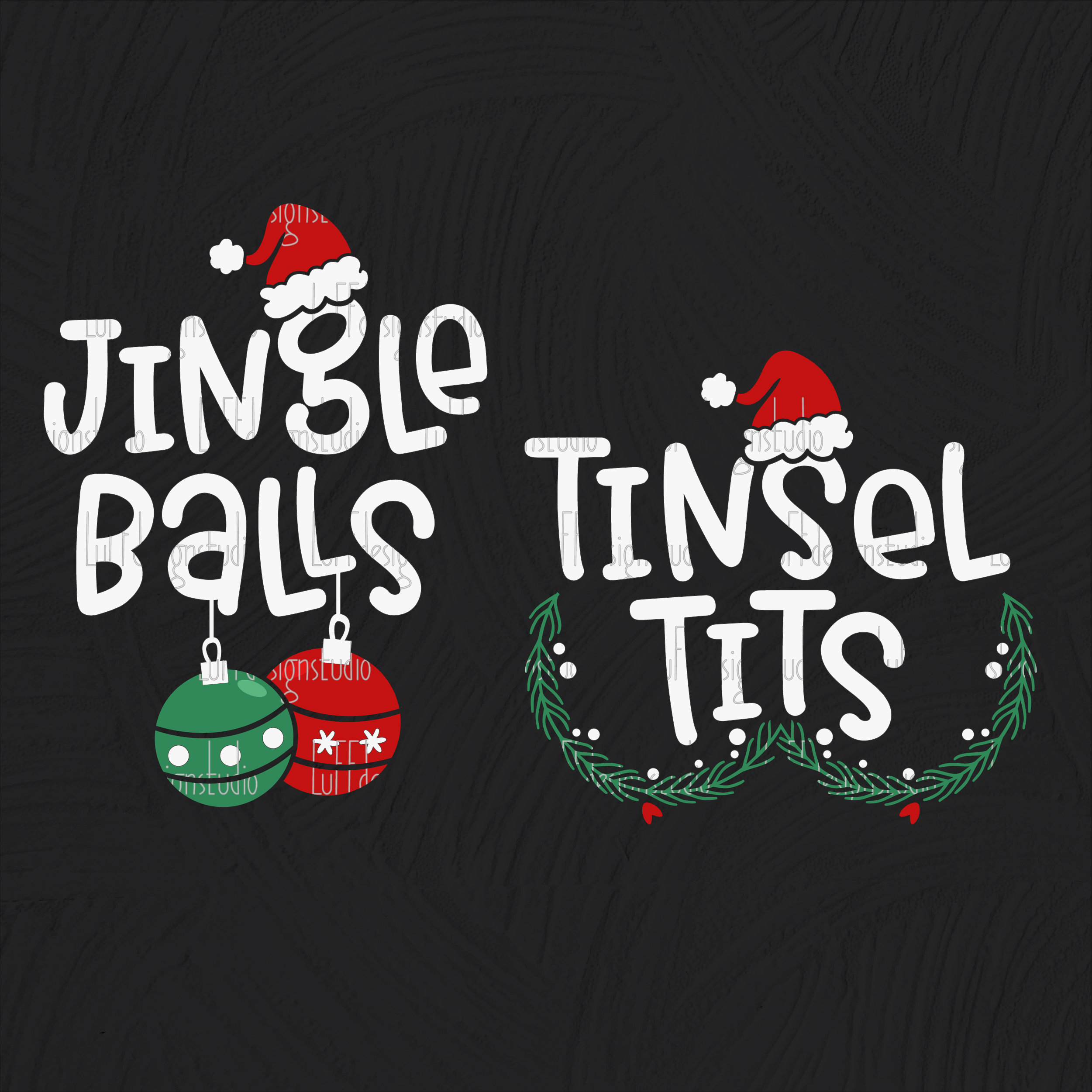 Jingle Balls Svg Tinsel Tits Svg Funny Christmas Couples Etsy