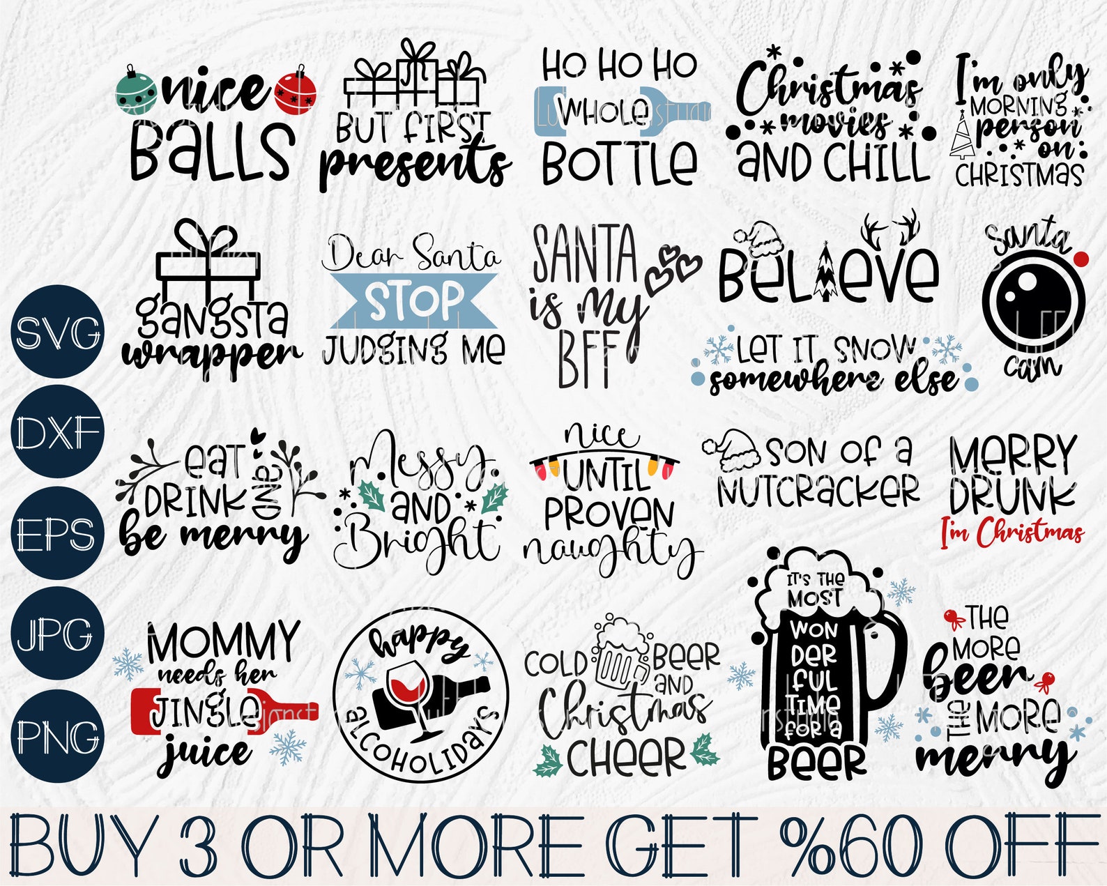 Christmas SVG Bundle Funny Christmas SVG Christmas Sayings - Etsy