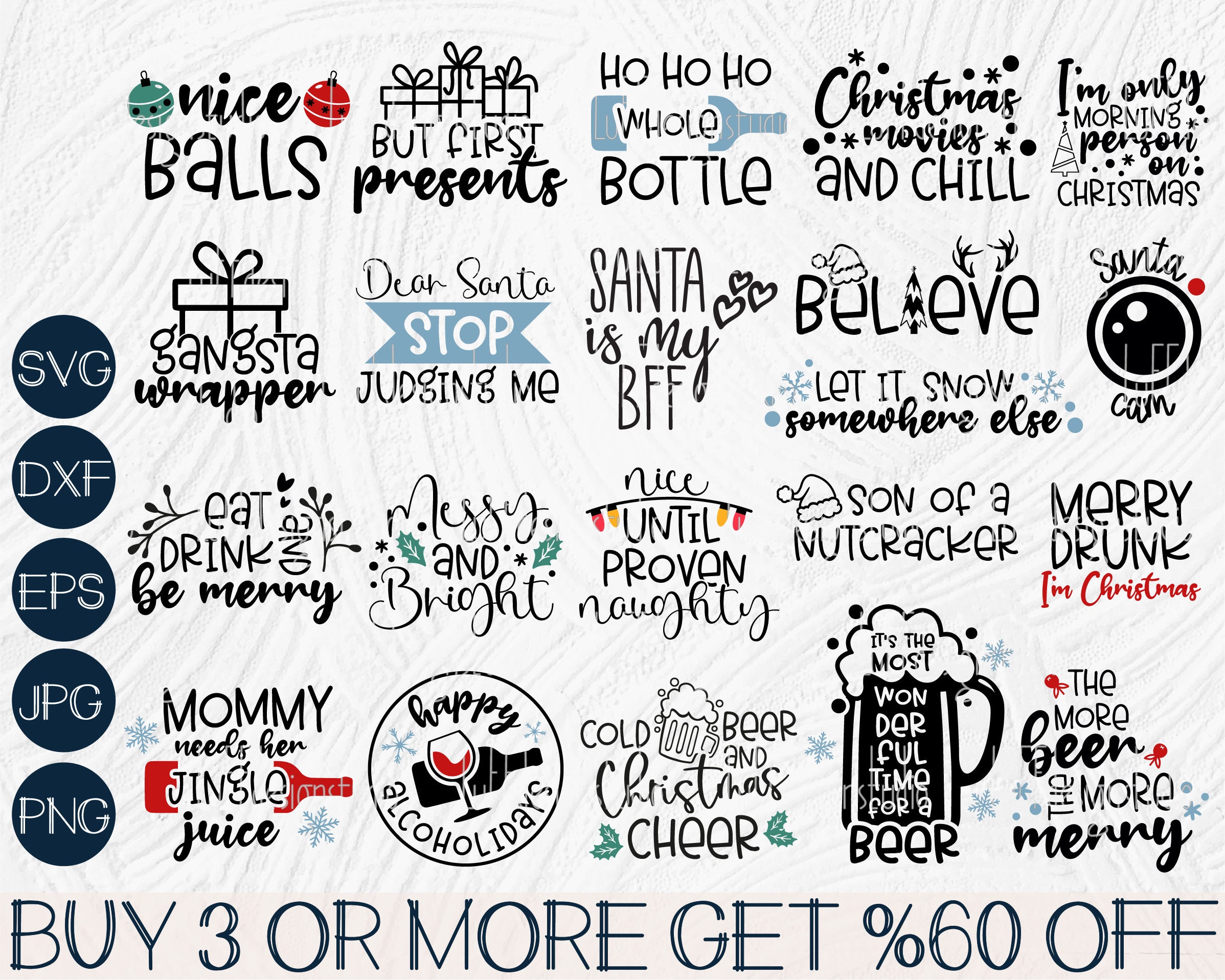 Christmas SVG Bundle Funny Christmas SVG Christmas Sayings - Etsy