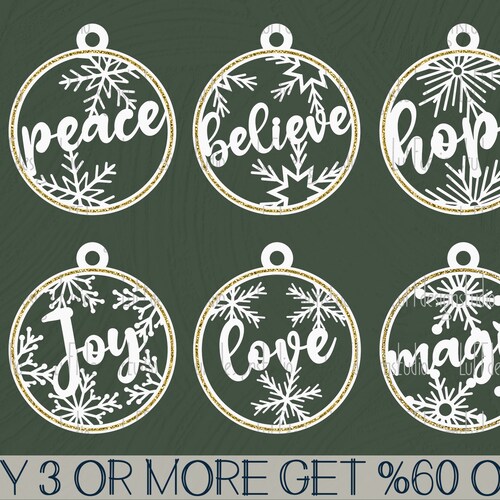 Christmas Ornament SVG Bundle Round Ornament SVG Acrylic - Etsy Australia