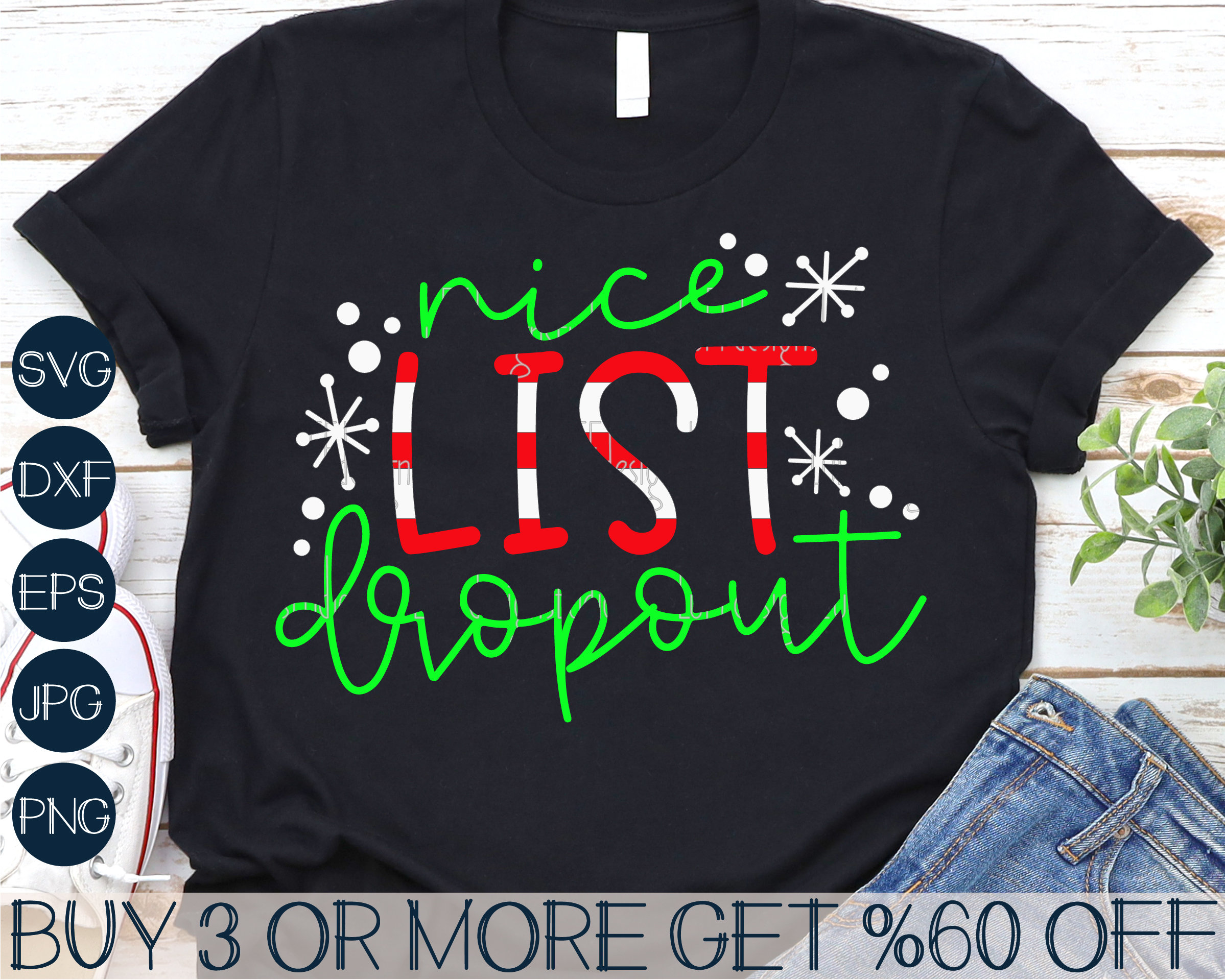 Nice List Dropout SVG Funny Christmas SVG Naughty List SVG - Etsy