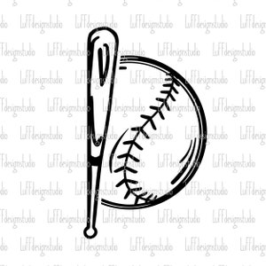 Split Baseball Monogram SVG, Half Softball Team Name SVG, Baseball Bat ...