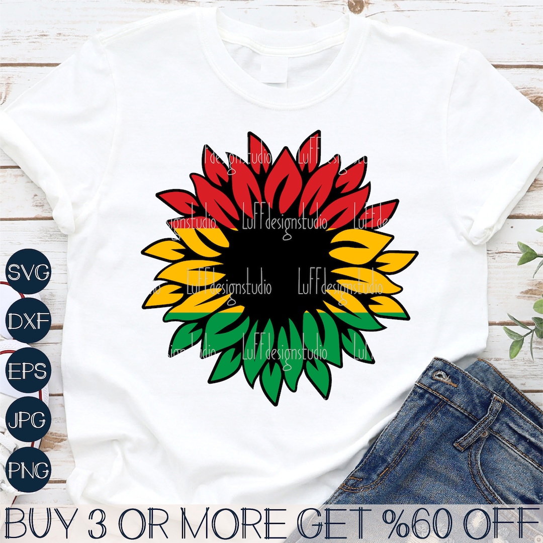Juneteenth Sunflower SVG: Black History Design (digital Download) - Etsy