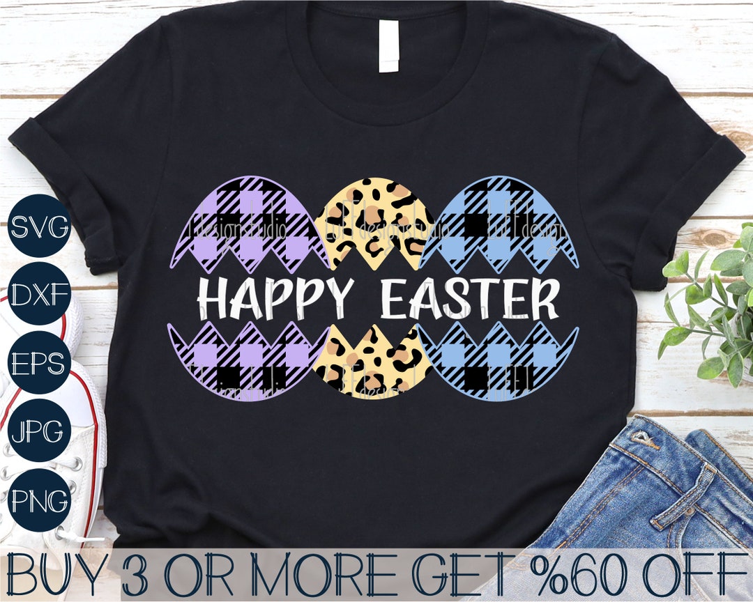 Split Easter Egg SVG, Happy Easter SVG, Leopard Egg SVG, Buffalo Plaid ...
