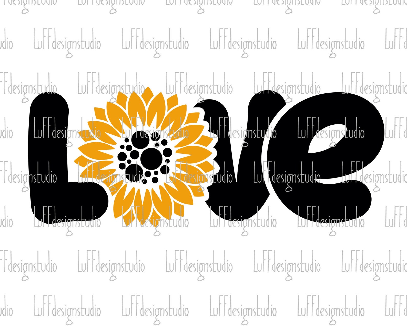 Sunflower SVG Love SVG Valentine SVG Sunflower Png - Etsy