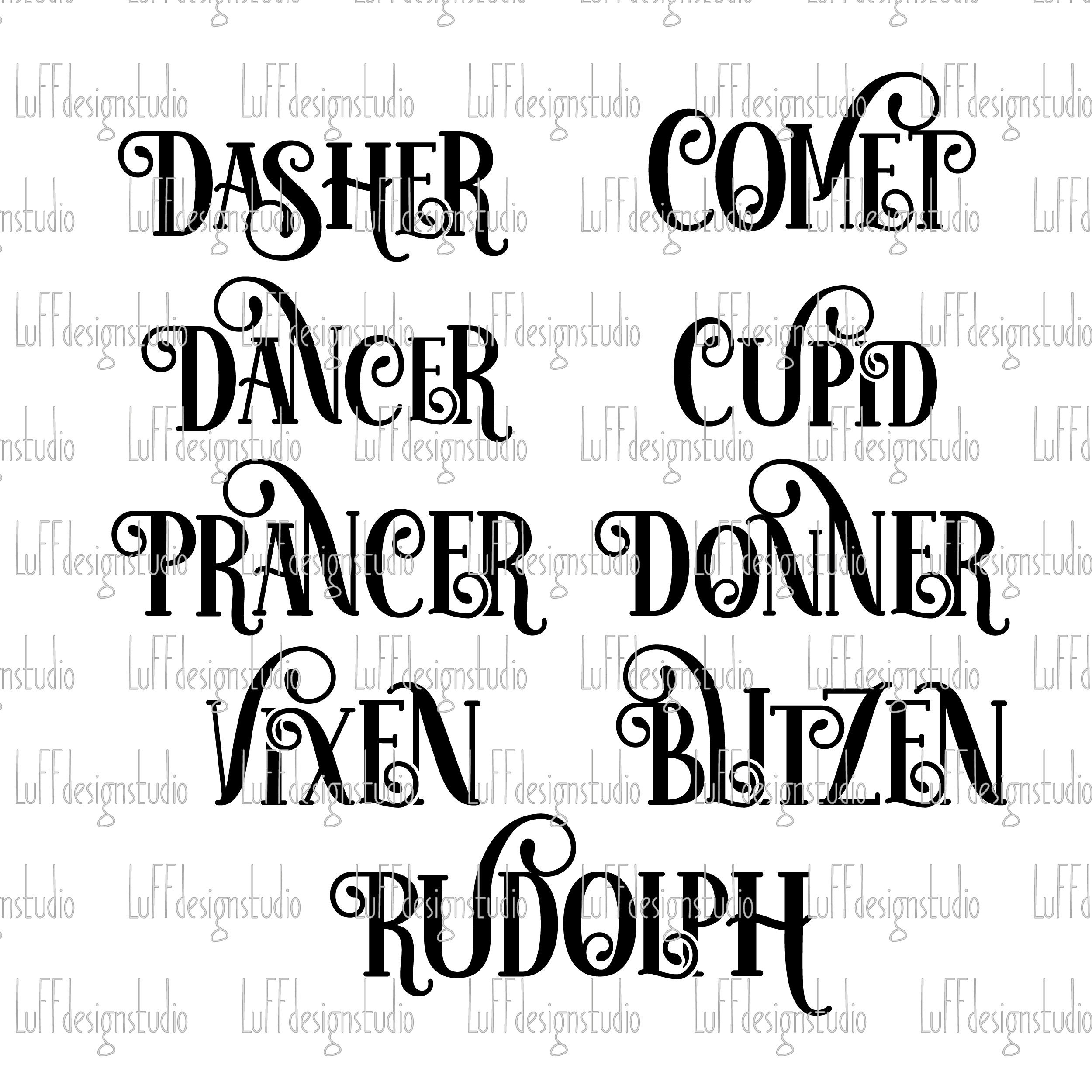 Reindeer Names SVG Santas Reindeers SVG Christmas SVG - Etsy