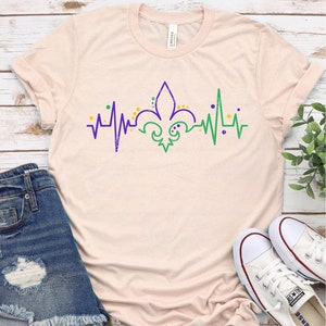 Mardi Gras Heartbeat SVG, Louisiana SVG, Mardi Gras PNG, Fleur De Lis ...